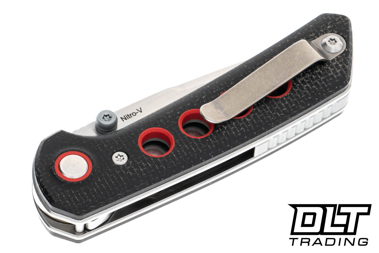 Reate Pl Xt Black Micarta Red G 10 Inlay Stonewashed Blade Dlt