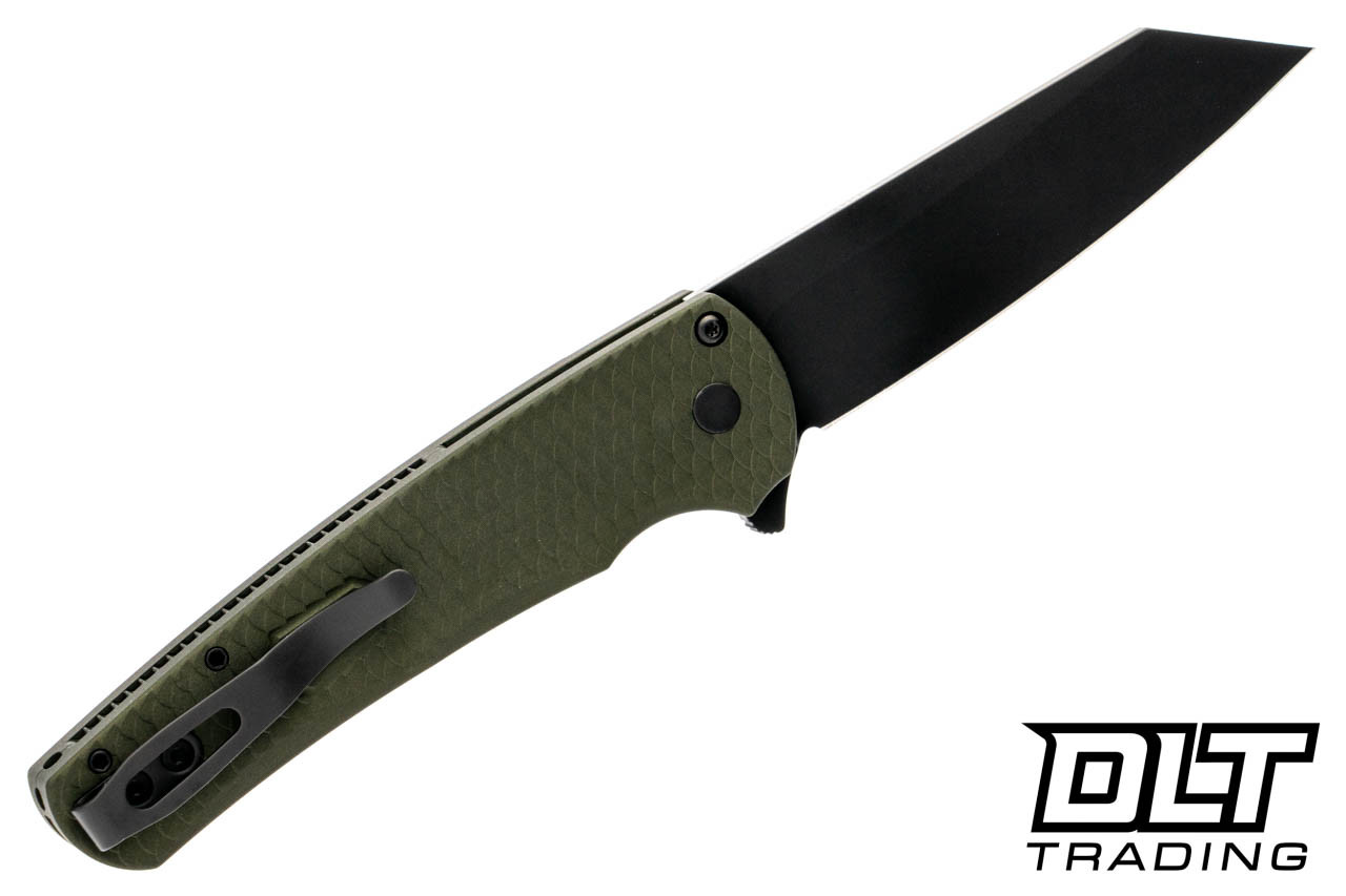 Pro-Tech Malibu Reverse Tanto - Green Fish Scale Textured Handle ...