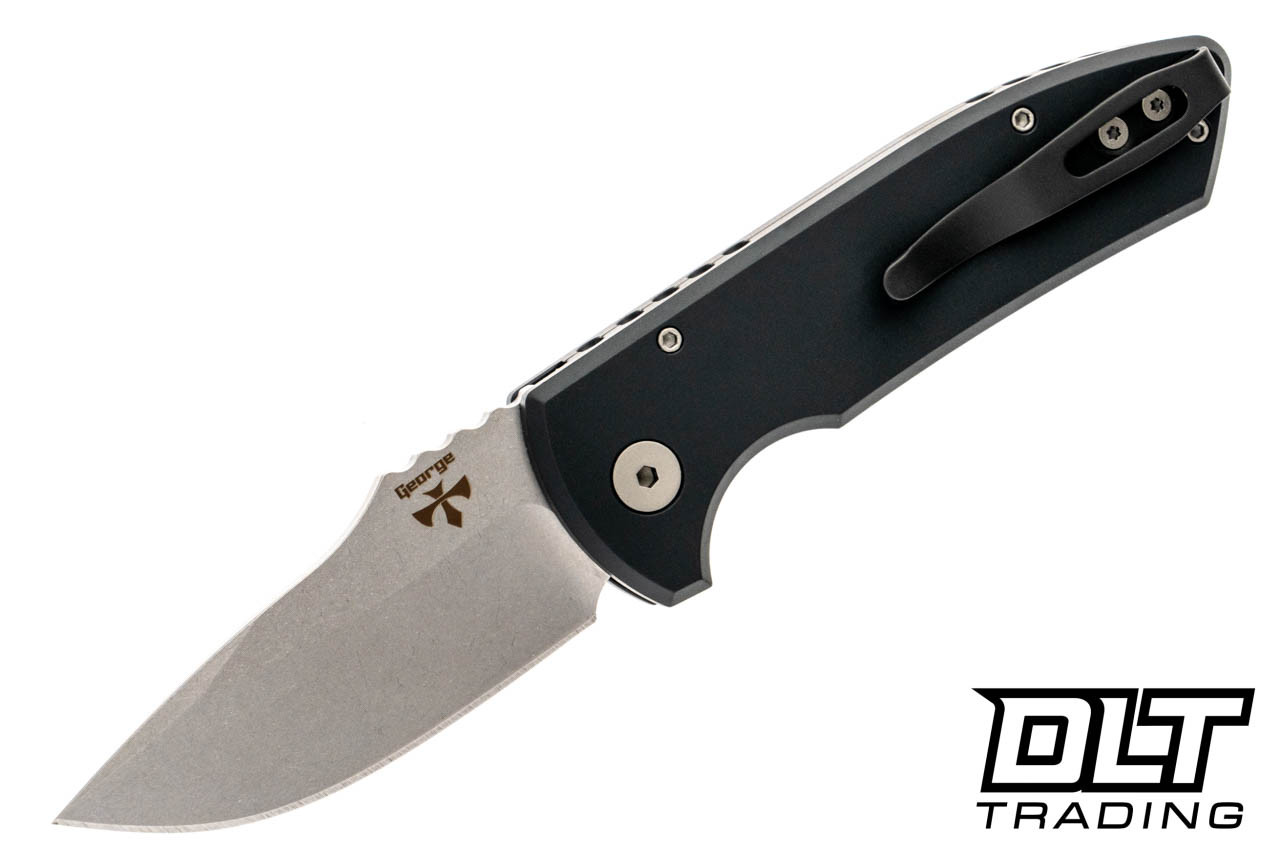 Pro Tech Sbr Black Handle Stonewashed Blade Left Handed Dlt Trading