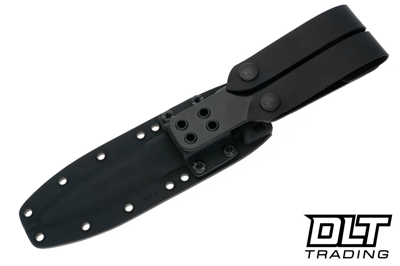 Defiant 7 M320 Black G 10 Handle Stonewashed Blade Kydex Sheath