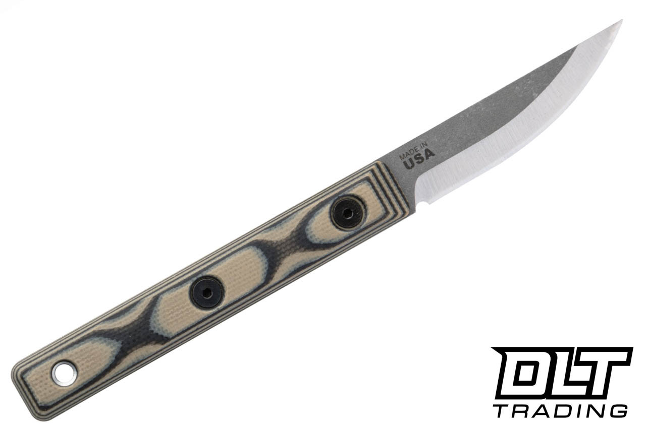 TOPS Wood Nymph - Black & Tan G-10 - Tumbled 1095 Blade - DLT Trading