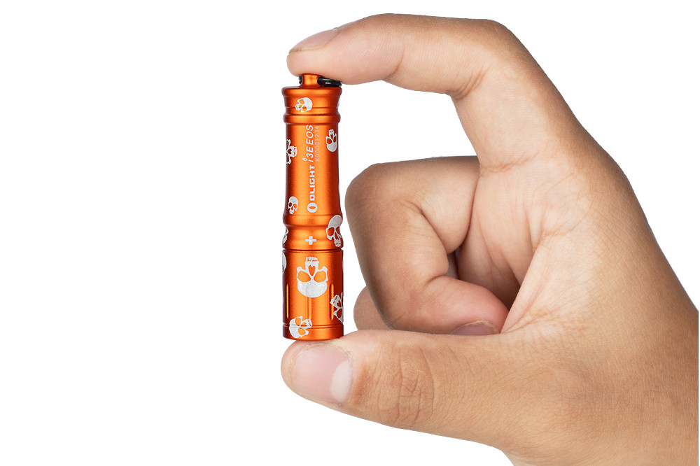 Olight i3E EOS Keychain Flashlight - Orange Skeleton - DLT Trading