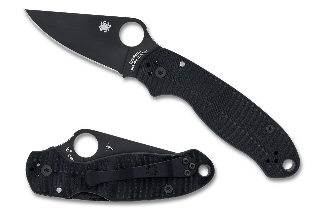 Spyderco C223GMCBKP Para 3 Salt - Black G-10 - Black MagnaCut Blade