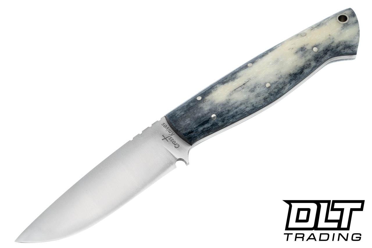 Cross Knives EDC - Blue Giraffe Bone - Nickel Silver Pins - DLT Trading