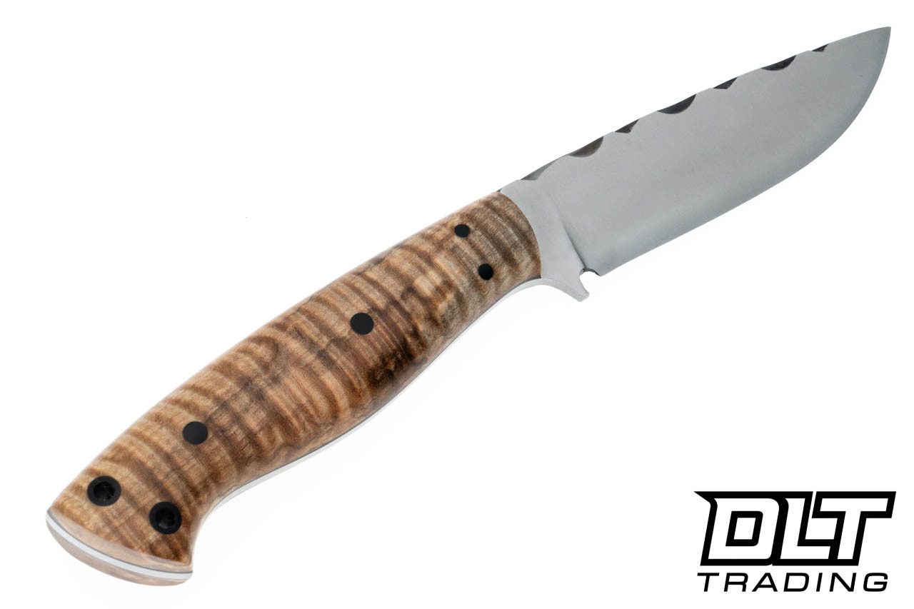 Cross Knives Hunter Pro - Spalted Curly Maple - Black G-10 Pins ...