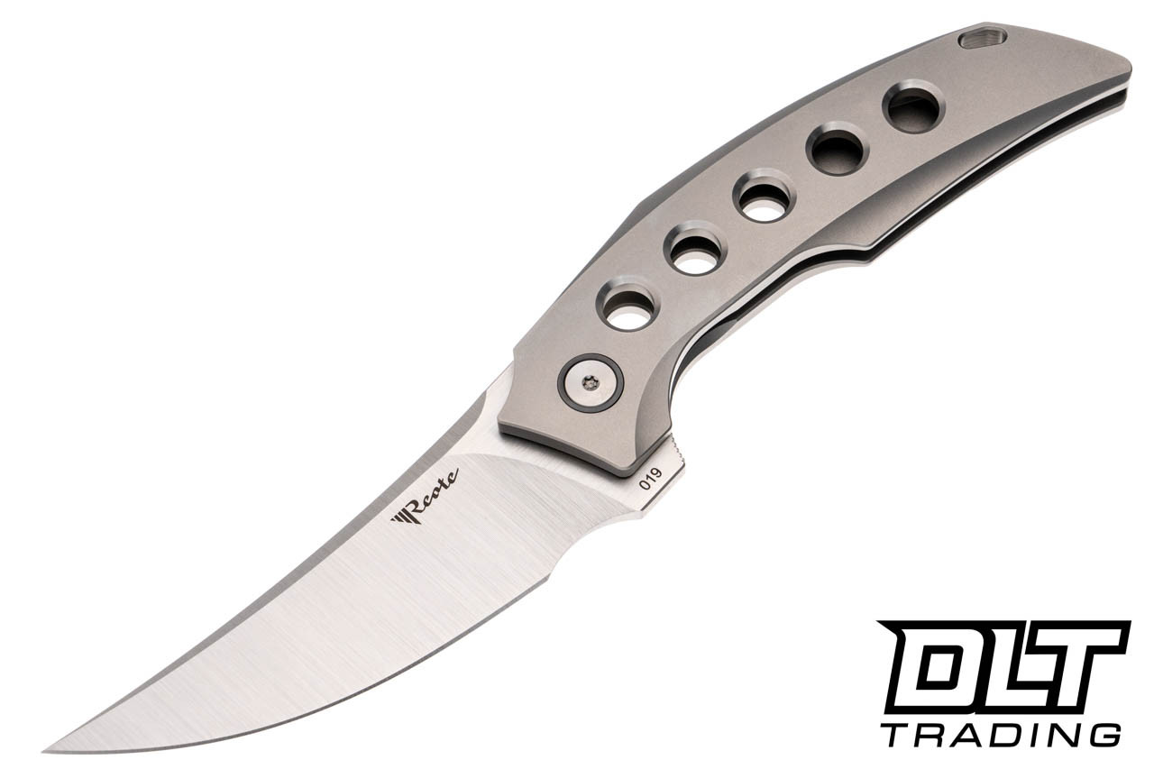 Reate Velocity Bead Blasted Titanium With Holes Belt Satin Blade
