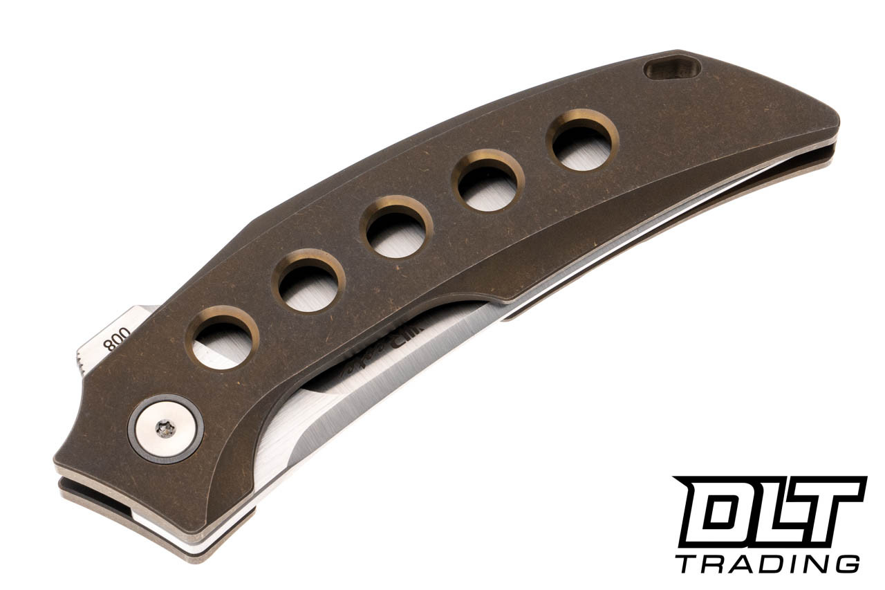 Reate Velocity Bronze Anodized Titanium With Holes Belt Satin Blade