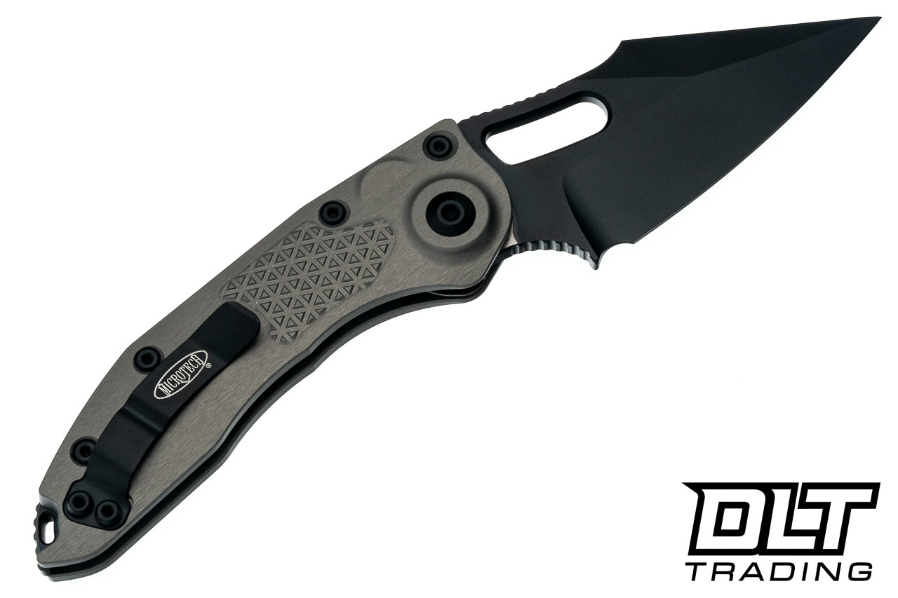 Microtech 169-1NC Stitch S/E - Natural Clear Handle - Black Blade - DLT ...