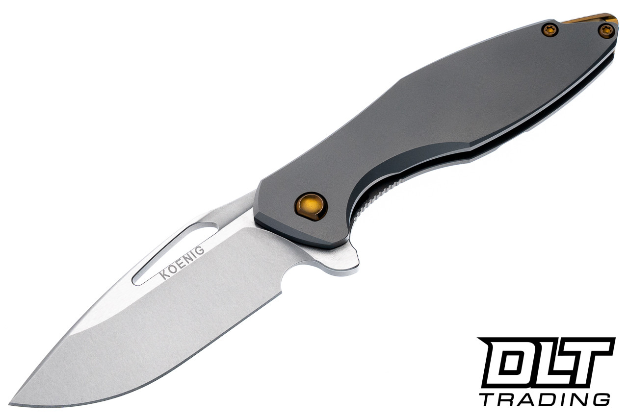 Koenig Mini Arius - Smooth Titanium Handle - Burnished Blade - Polished ...