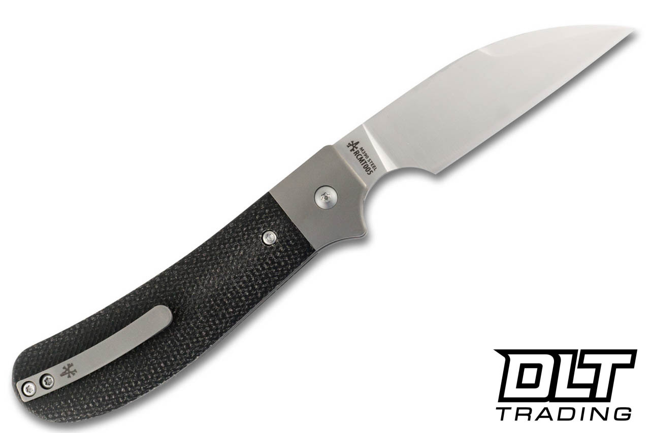 RoseCraft Blades Clinch River Button Lock - Black Micarta - DLT Trading
