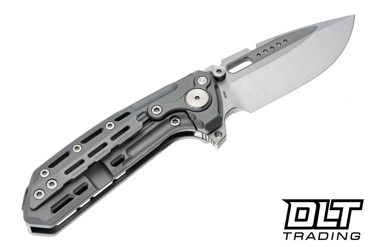 Reate Terminator TX228 - Bead Blasted Titanium - M390 Belt Satin Blade ...