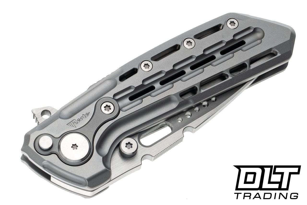 Reate Terminator TX228 - Bead Blasted Titanium - M390 Belt Satin Blade ...