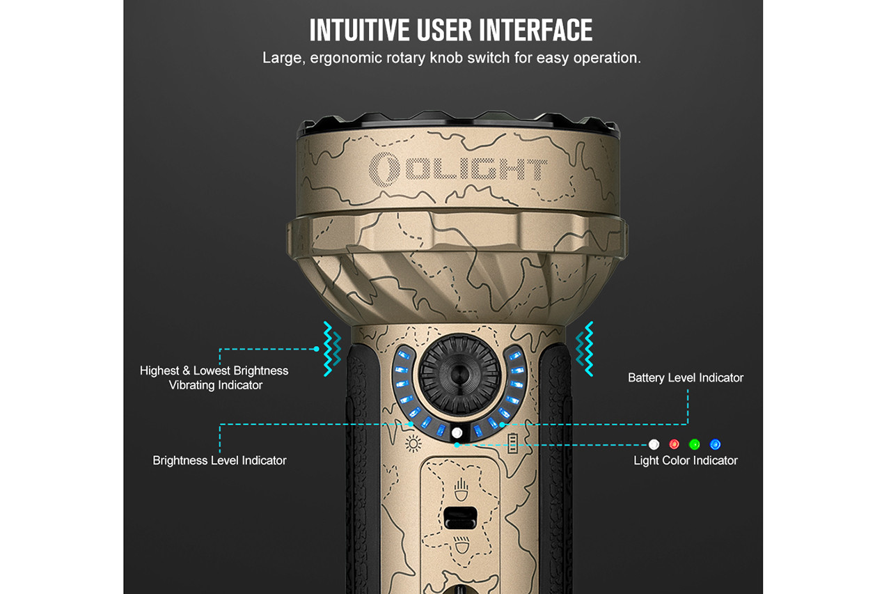 Olight Marauder Mini Powerful LED Flashlight with RGB - Desert Terrain ...