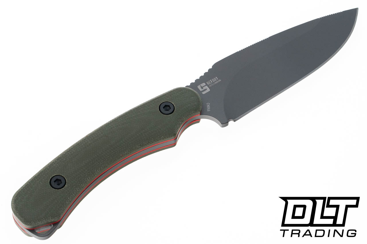 RoseCraft Blades F1 Fixed Blade - OD Green G-10 - Red Liners - DLT Trading