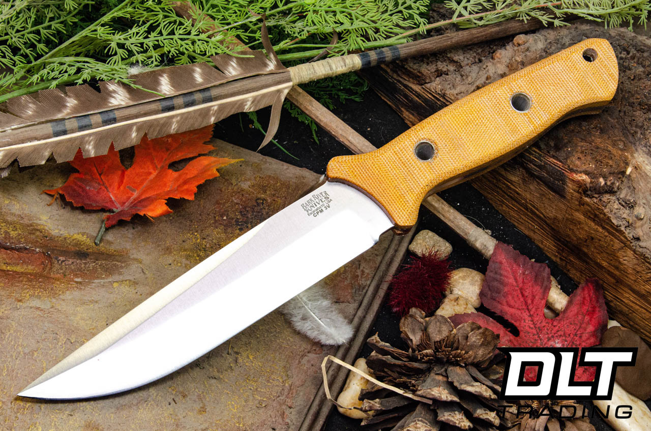 Bark River Bravo 6 Gen II 3V Natural Canvas Micarta - Matte