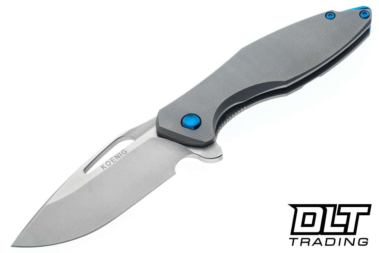 Koenig Mini Arius - Plexa Pattern Titanium - Burnished M390 Blade ...