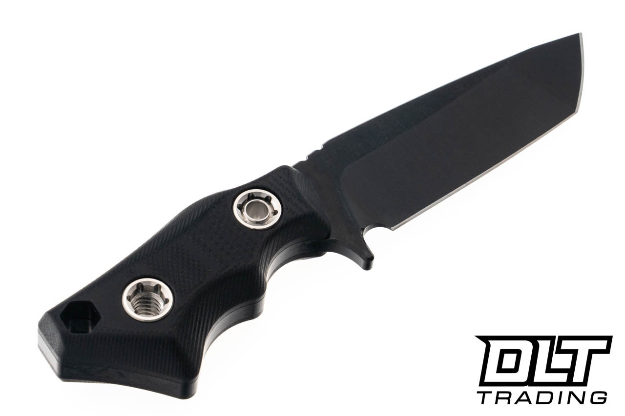 1881 Knifeworks Micro Tanto - Black G-10 - Leather Sheath - DLT Trading