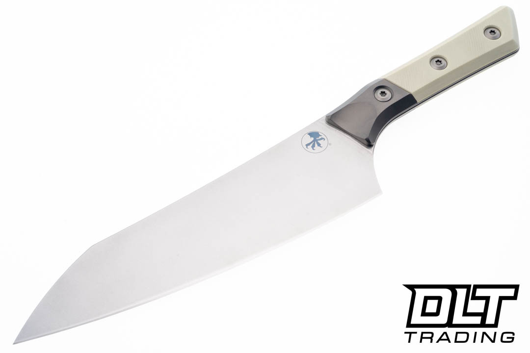 Microtech 8" Chef Knife - Stonewashed Blade - Bead Blasted Titanium ...
