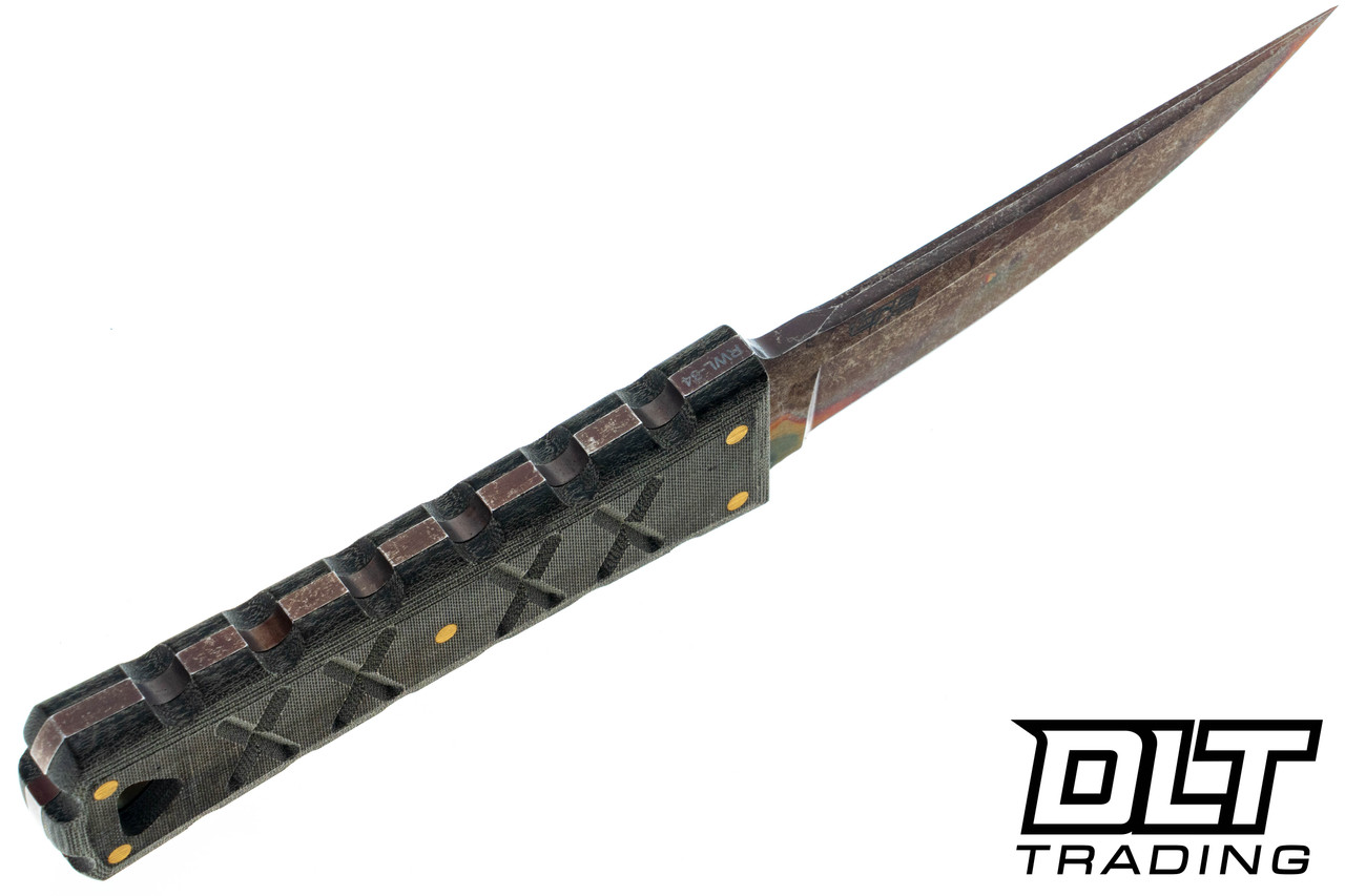 Williams Blade Design Shobu Zukuri Mini Kaiken - Green Linen Micarta ...