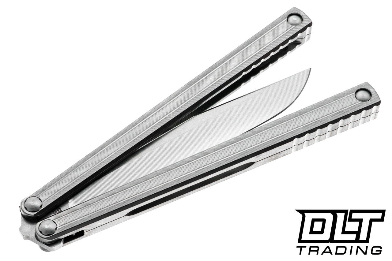 MachineWise Opus V2 - Raw Titanium Handle - Serif Stonewash S35VN Blade ...