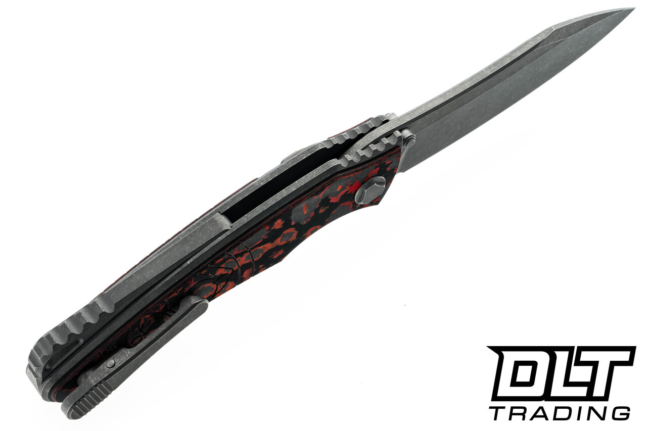 Hawk Knives Talon M390 - Titanium Handle - Lava Flow FatCarbon Overlay ...