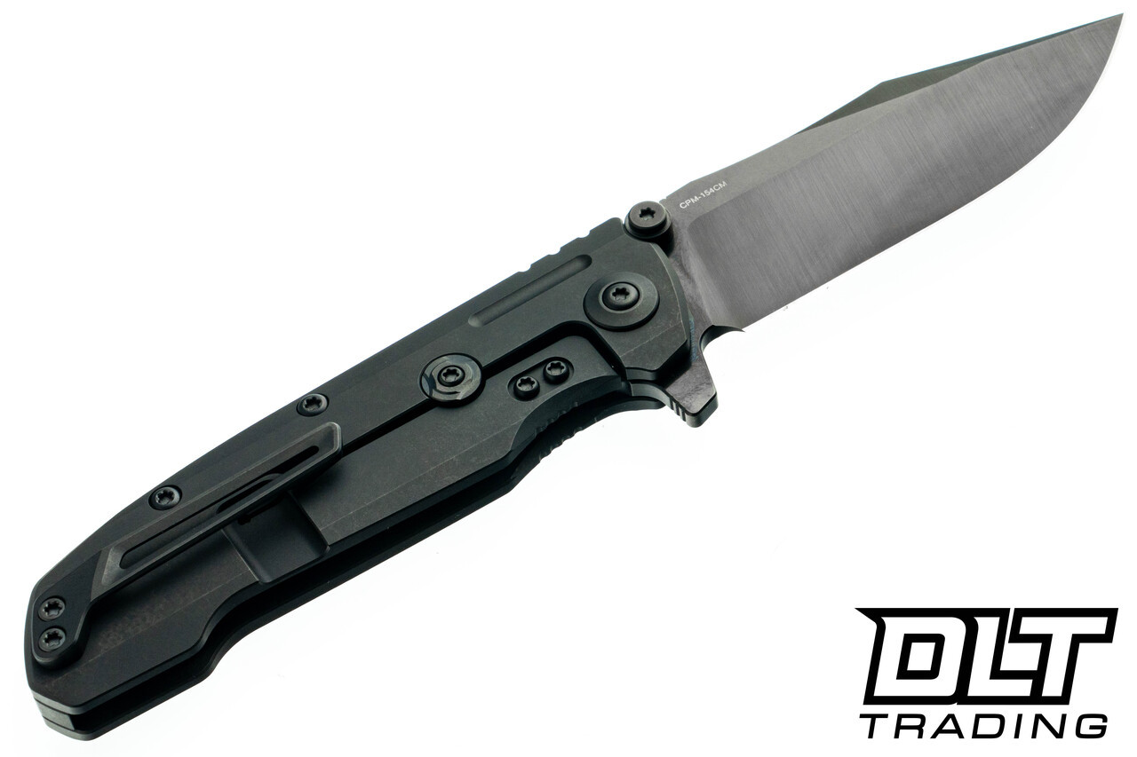 Reate 9D-V2 - Black DLC Titanium - 154CM Belt Satin DLC Blade - DLT Trading