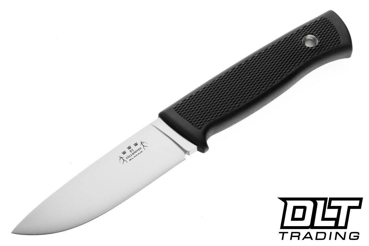 Fallkniven F1 - Black Thermorun Handle - Satin Elmax Blade - Black ...