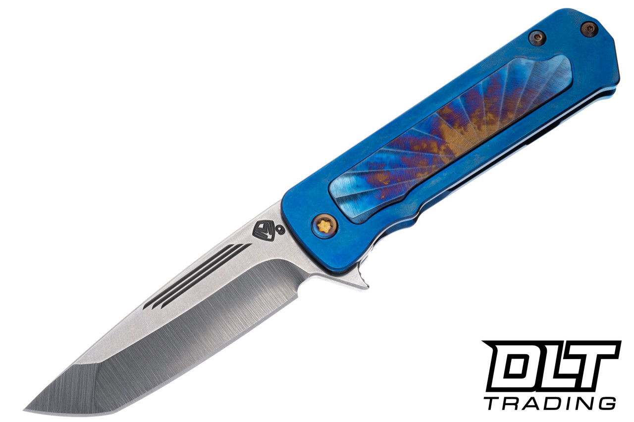 Medford TFF-4 Tanto - Tumbled S90V - Blue Titanium - PenFlm Rising Sun ...