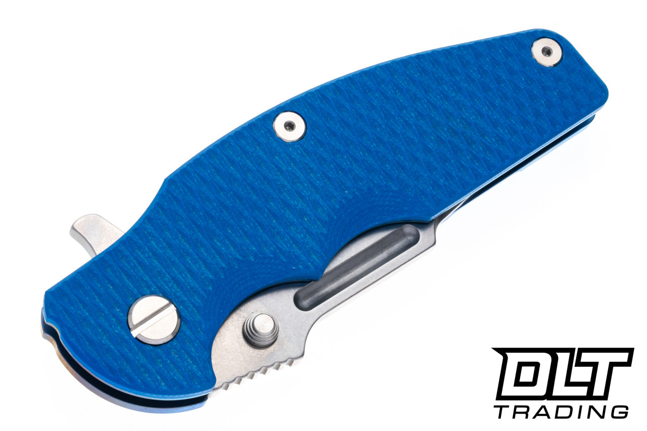 Hinderer Jurassic Frontier Clip Point MagnaCut - Blue Anodized Titanium ...