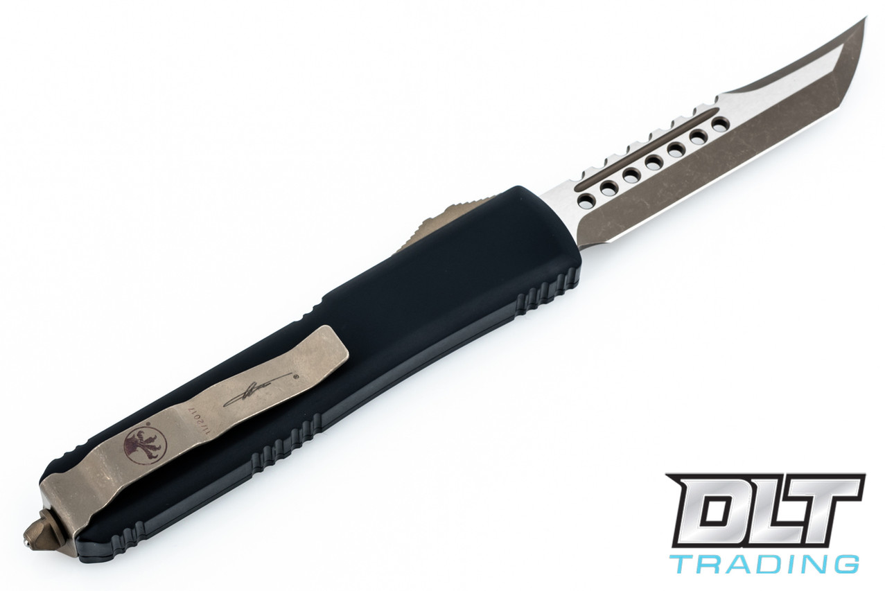 Microtech Ultratech Hellhound - Black Handle - Contoured - Bronze Blade