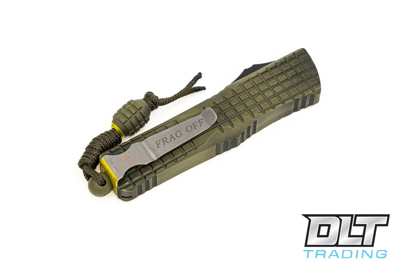 Microtech Combat Troodon Frag Off - Green Handle - Apocalyptic Blade