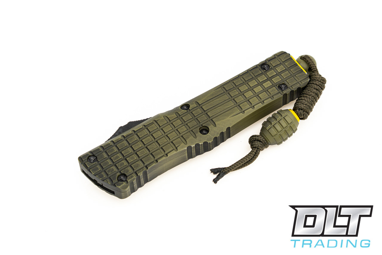 Microtech Combat Troodon Frag Off - Green Handle - Apocalyptic Blade