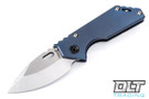 Strider .75 AR Drop Point Tumbled S90V - Blue Anodized - DLT Trading