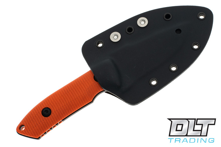 Pro Tech Sbr Fixed Blade Black Orange Handle Kydex Sheath