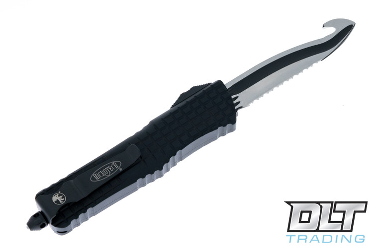 Microtech Combat Troodon HS Rescue - Black Handle - Black Coated Blade