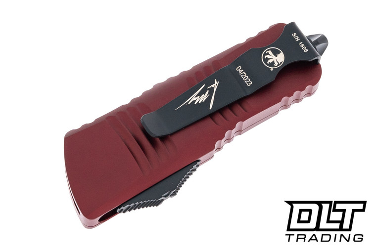 Microtech 819-1MRS Mini Troodon Hellhound - Merlot Red Handle - Black ...