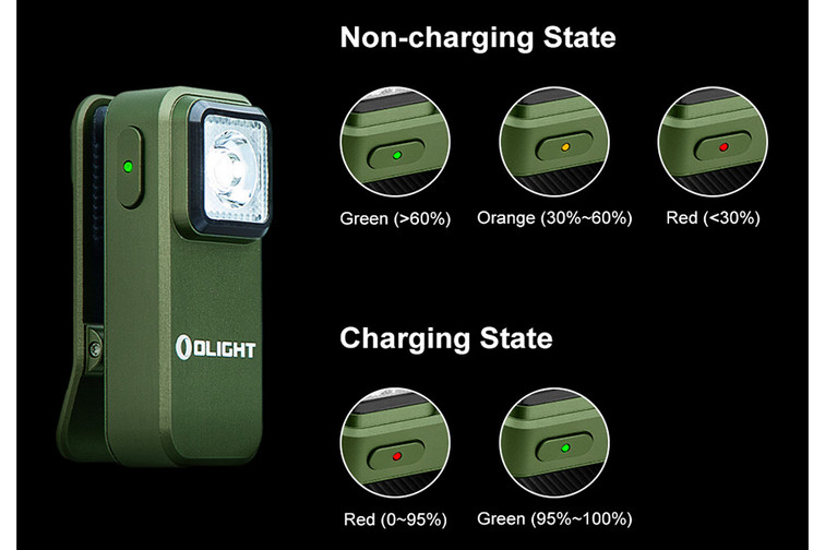 Olight Oclip Light - Red & White Light - OD Green - DLT Trading