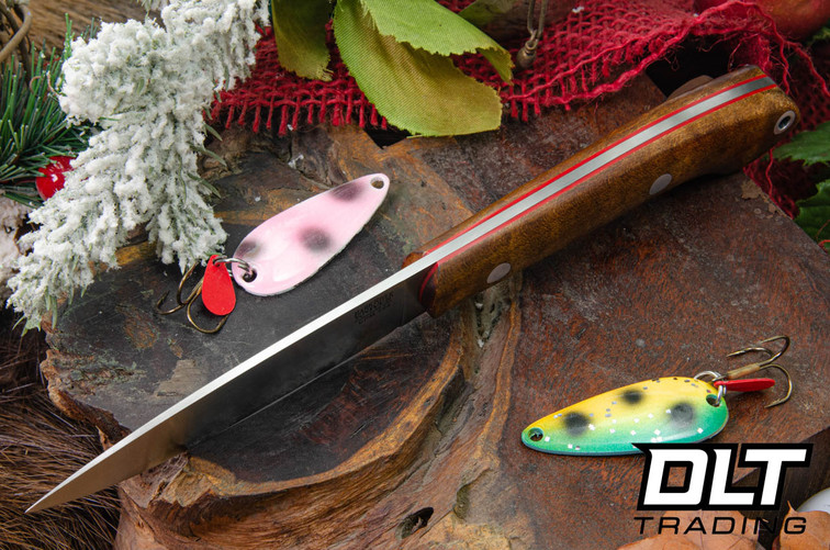 Bark River Bird & Trout CPM-154 Dark Curly Maple - Red Liners #3