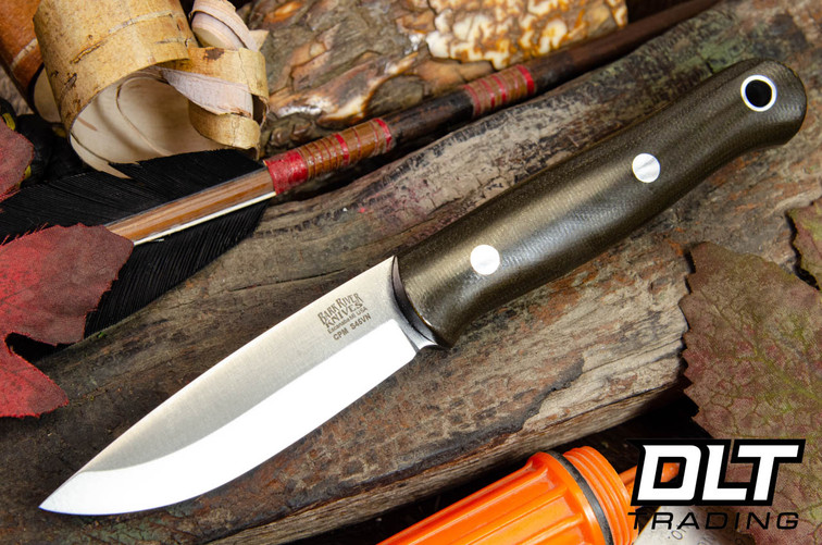 Bark River Ultra Lite Bushcrafter S45VN Green Canvas Micarta Bark River Ultra Lite Bushcrafter S45VN Green Canvas Micarta