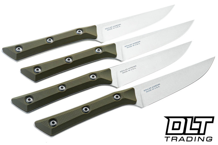 Microtech 4.5" Steak Knife Set - OD Green G-10 - DLT Trading