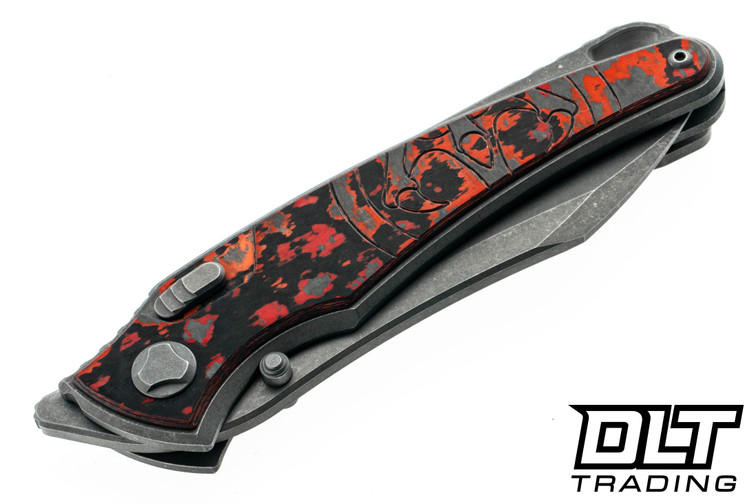 Hawk Knives Talon M390 - Titanium Handle - Lava Flow FatCarbon Overlay ...