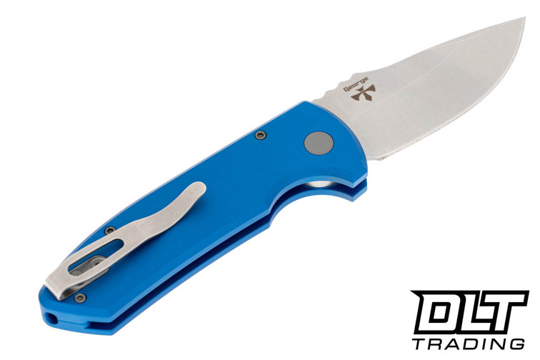 Pro Tech Sbr Blue Handle Stonewashed Blade Dlt Trading