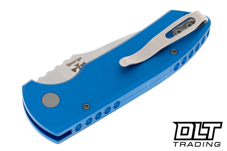 Pro Tech Sbr Blue Handle Stonewashed Blade Dlt Trading