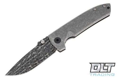 Les George VECP - Hand Ground Damascus Blade - Stonewashed Titanium ...
