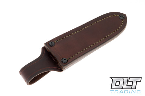 Skinbender Grunt Sheath - Brown Leather - Olive Green Thread - DLT Trading