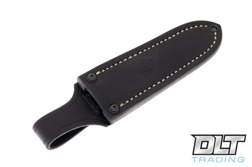 Skinbender Grunt Sheath - Logo Black Leather - White Thread - DLT Trading