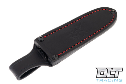 Skinbender Grunt Sheath - Logo Black Leather - Red Thread - DLT Trading