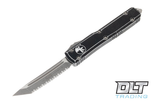 Microtech Ultratech T/E - Distressed Black Handle - Apocalyptic Blade