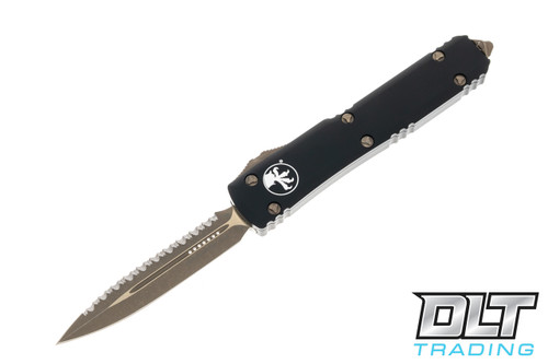 Microtech Ultratech D/E - Black Handle - Bronze Apocalyptic Blade