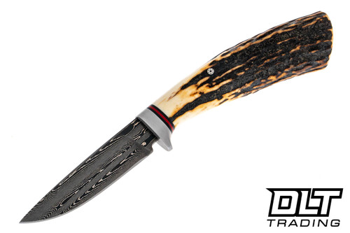 Wa Surls Apalachee Sambar Stag Damascus Blade Nickel Silver